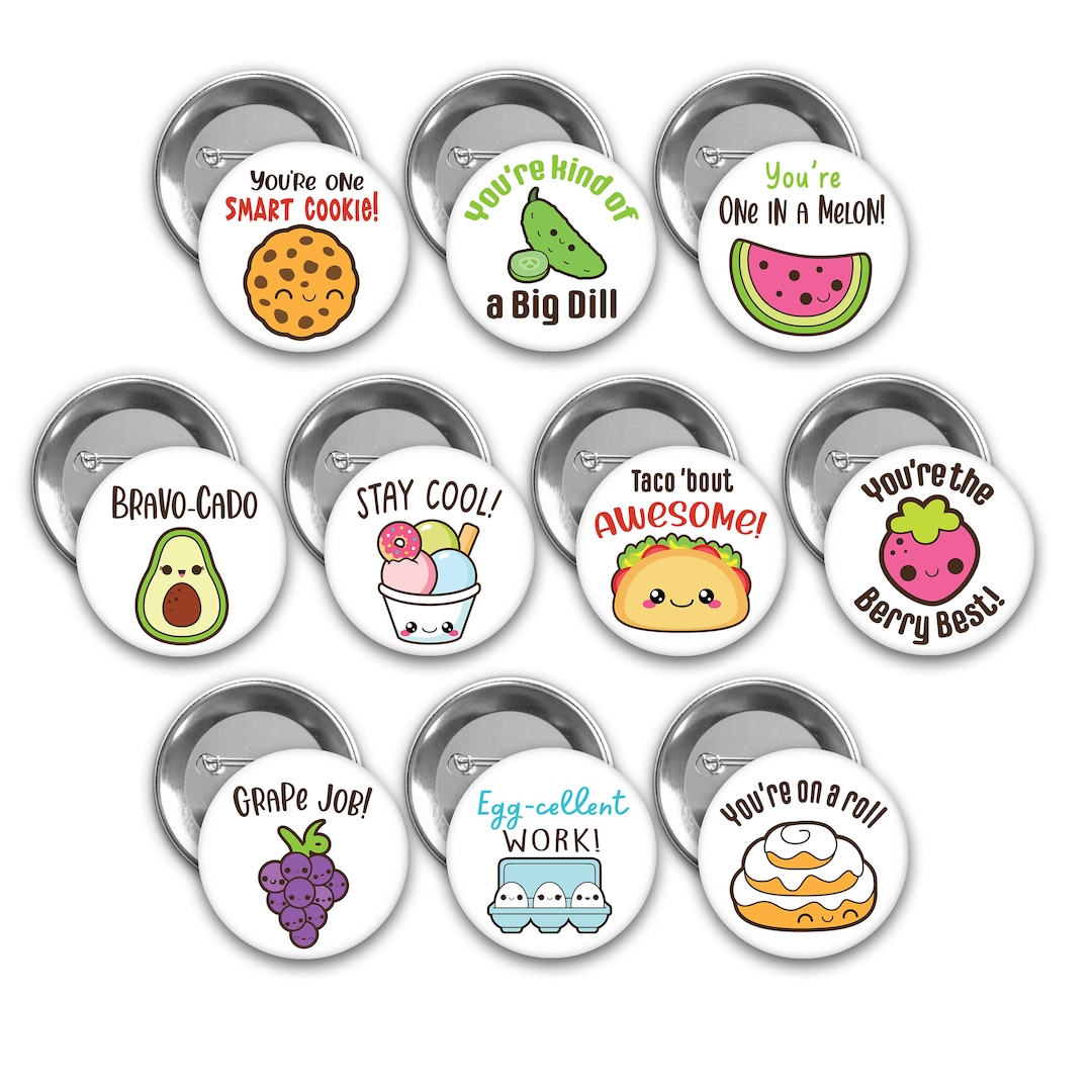 Positive Reward Pin Back Buttons. Set of 10. 3 Pin Sizes to Choose From ...