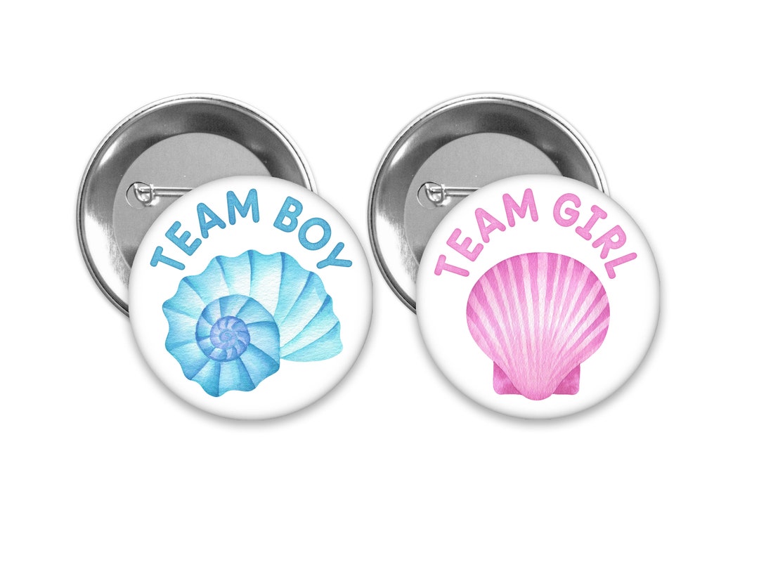 Under the Sea Gender Reveal Pins: Team Girl, Team Boy - Handmade - Etsy