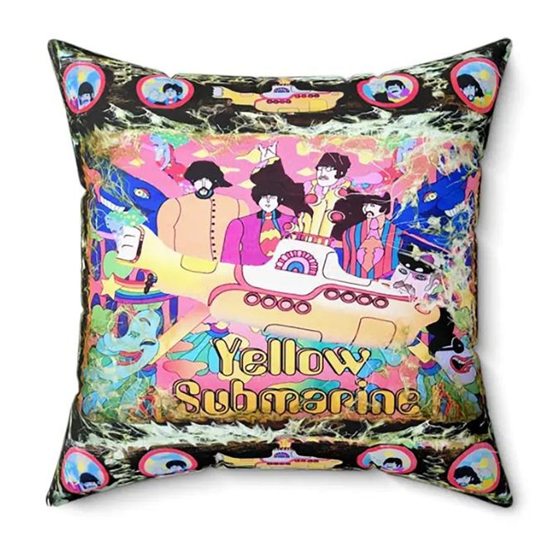 The Beatles Yellow Submarine Pillow, Band Art Home Decor - Etsy