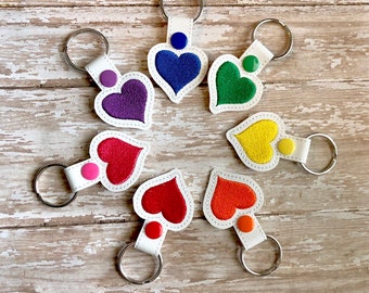 Heart keychain | Etsy