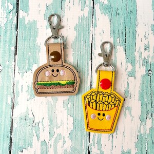 Best Friends Keychain, Burger and Fries BFF Key Fob, Best Friend Bag ...