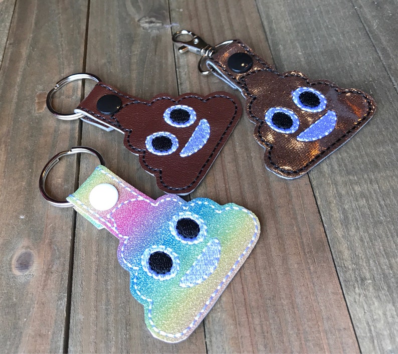Poop Keychain Poop emoji Key Chain Poop zipper pull Rainbow | Etsy