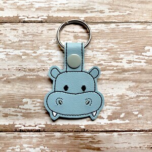 Hippo Keychain, Hippo Key Chain, Hippo Bag Tag, Hippo Key Fob, Custom ...