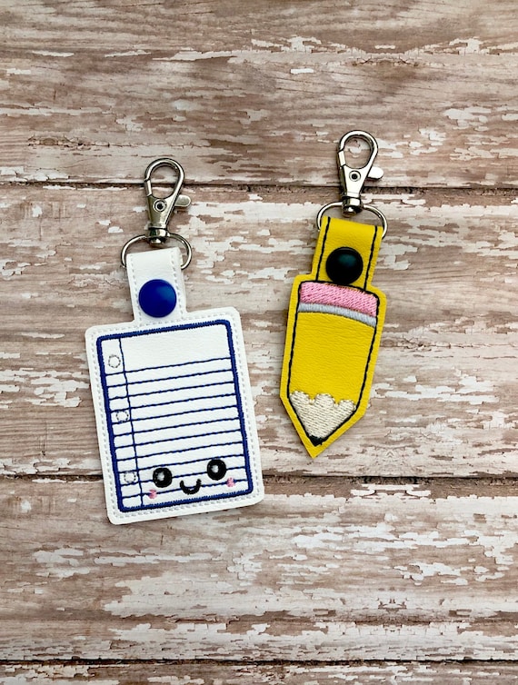 Best Friends Keychain Paper and Pencil Key Fob Best Friend | Etsy