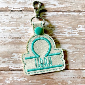 Libra Keychain Zodiac Keychain Libra Bag Tag Libra Zipper - Etsy