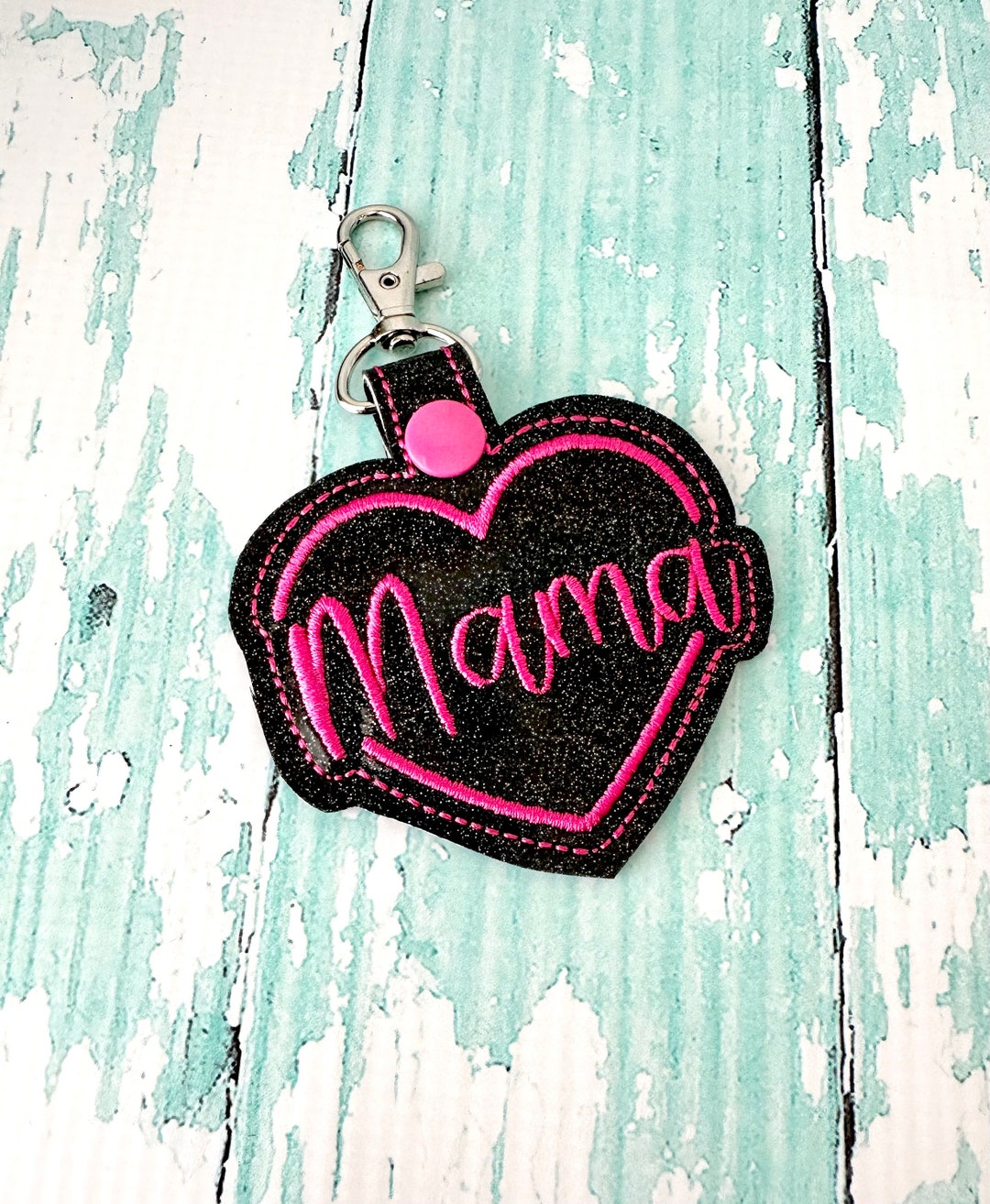 Mama Keychain, Mama Key Chain, Mama Zipper Pull, Mama Bag Tag, Key Fob ...