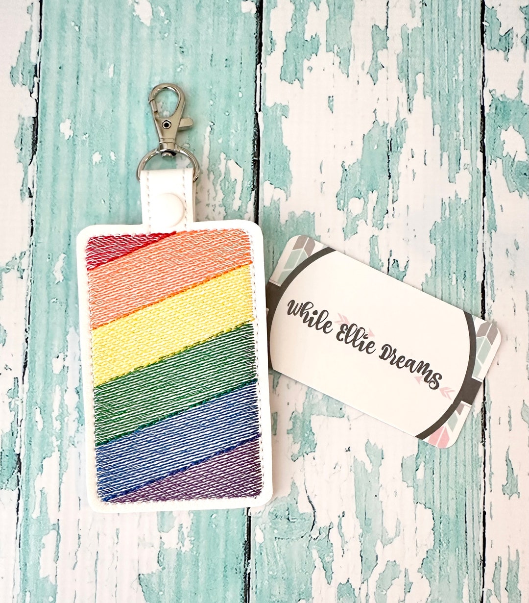 Rainbow Stripe ID Badge Holder, Rainbow Stripe Badge Holder, ID Holder ...