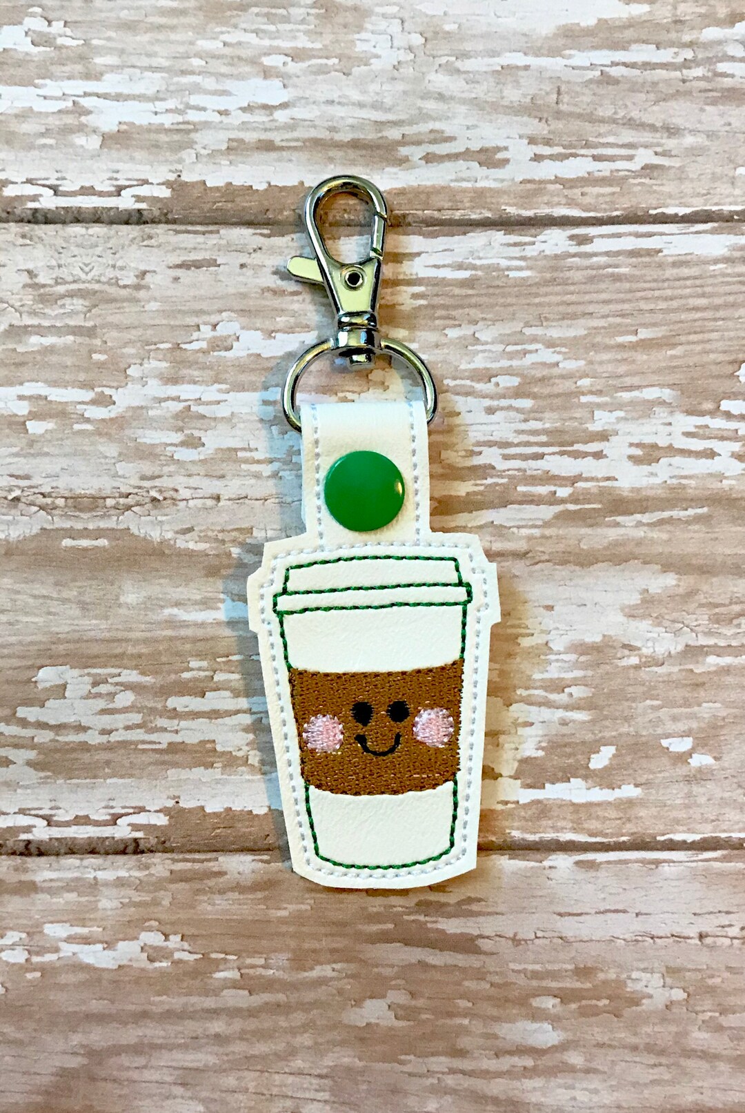 Coffee Keychain, Coffee Key Chain, Coffee Snap Tab, Coffee Zipper Pull ...