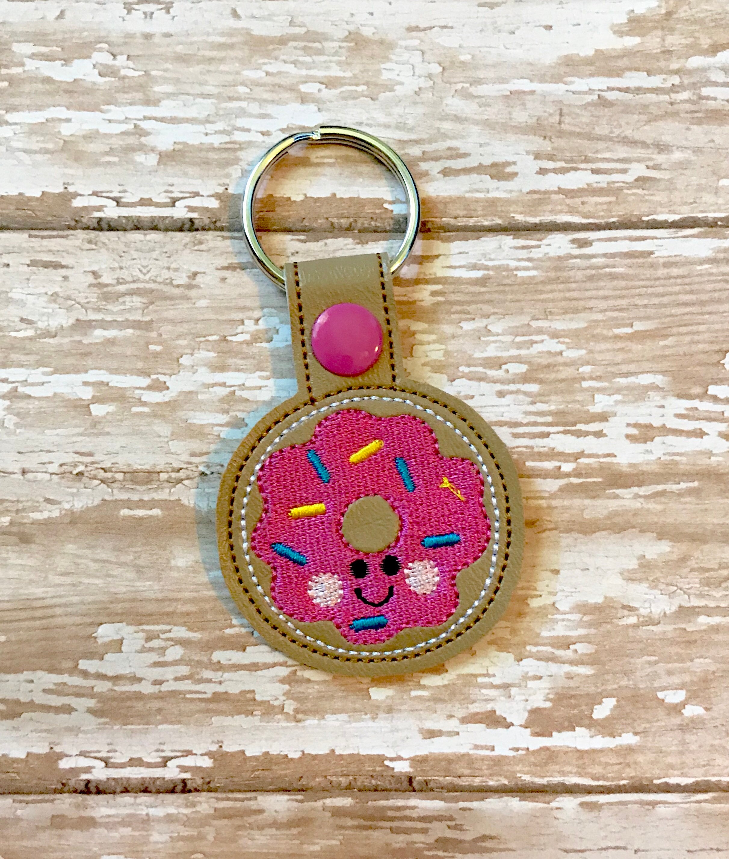 Donut Keychain Doughnut Key Chain Donut Snap Tab Doughnut | Etsy