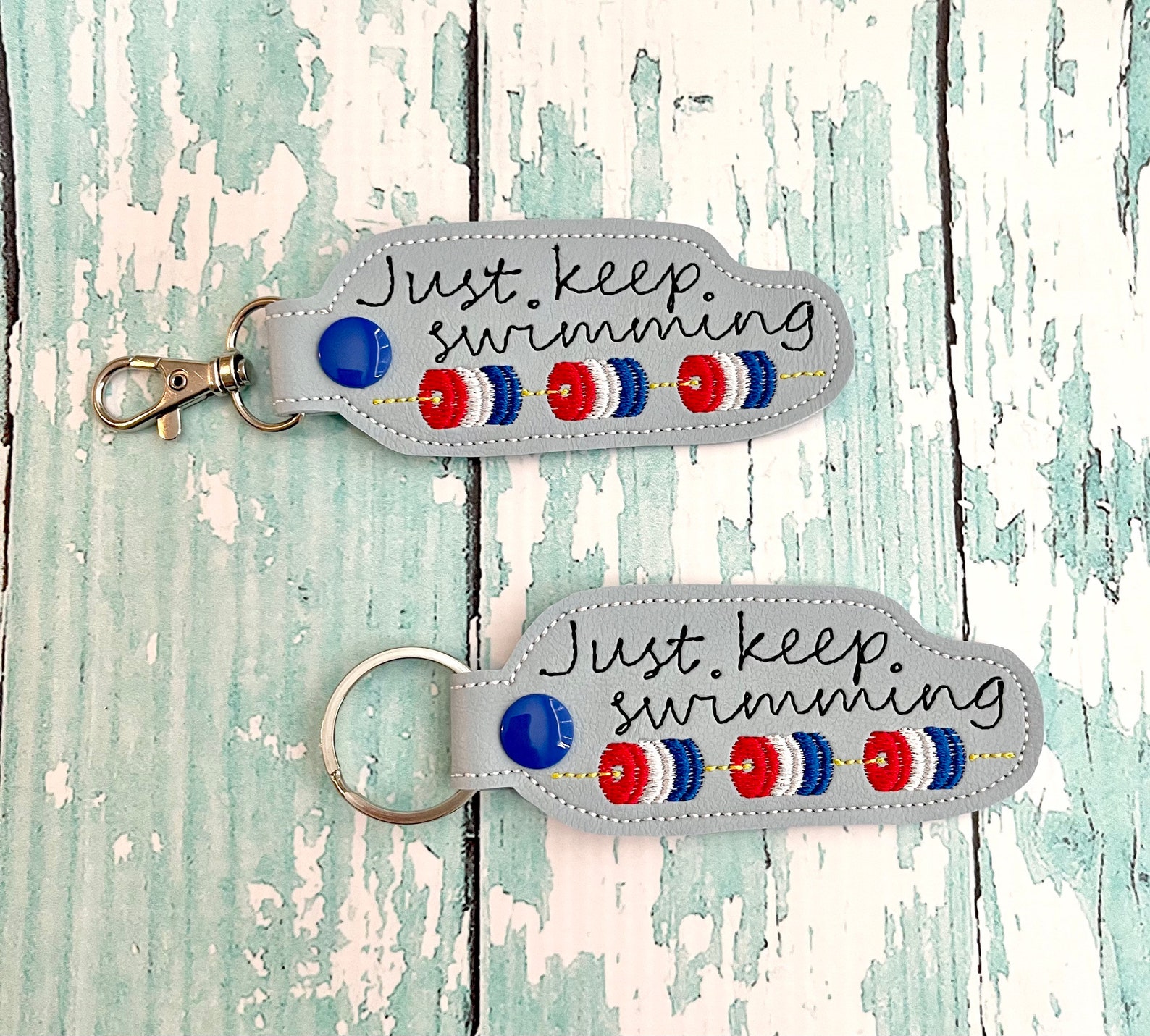 Swimming Keychain Swimming Key Chain Just Keep Swimming - Etsy