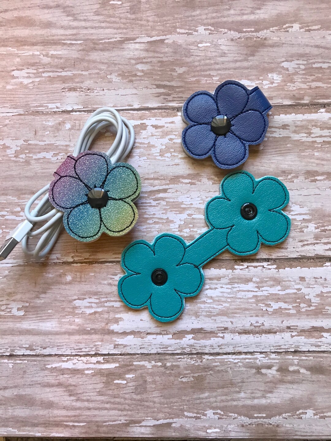 Cord Organizer, Cord Wrap, Device Cord Wrap, Power Cord Wrap, Flower ...