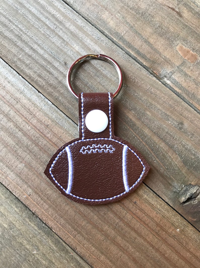 Football Keychain Football Key Fob Football Bag Tag - Etsy
