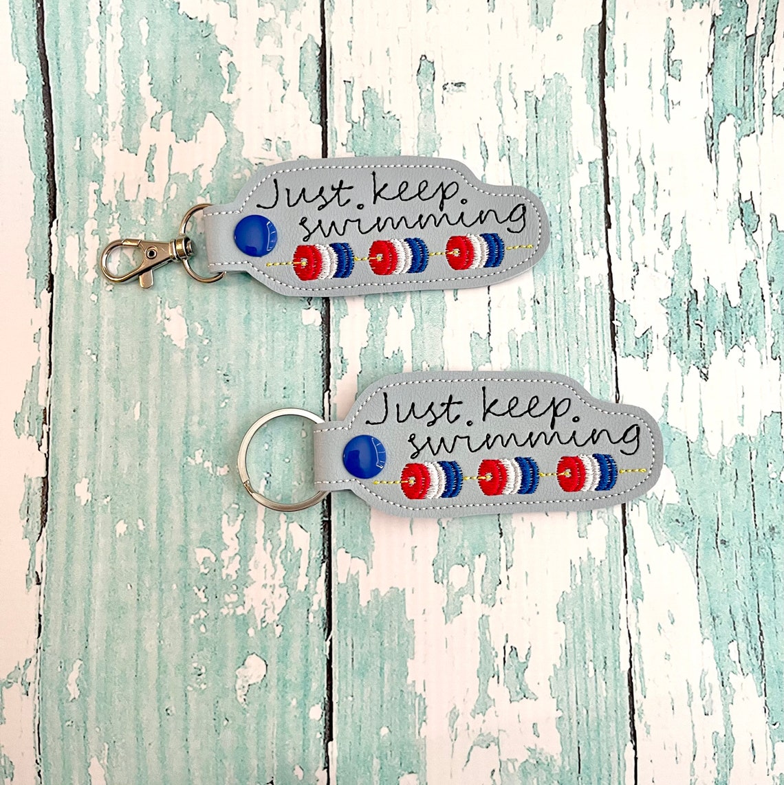 Swimming Keychain Swimming Key Chain Just Keep Swimming - Etsy