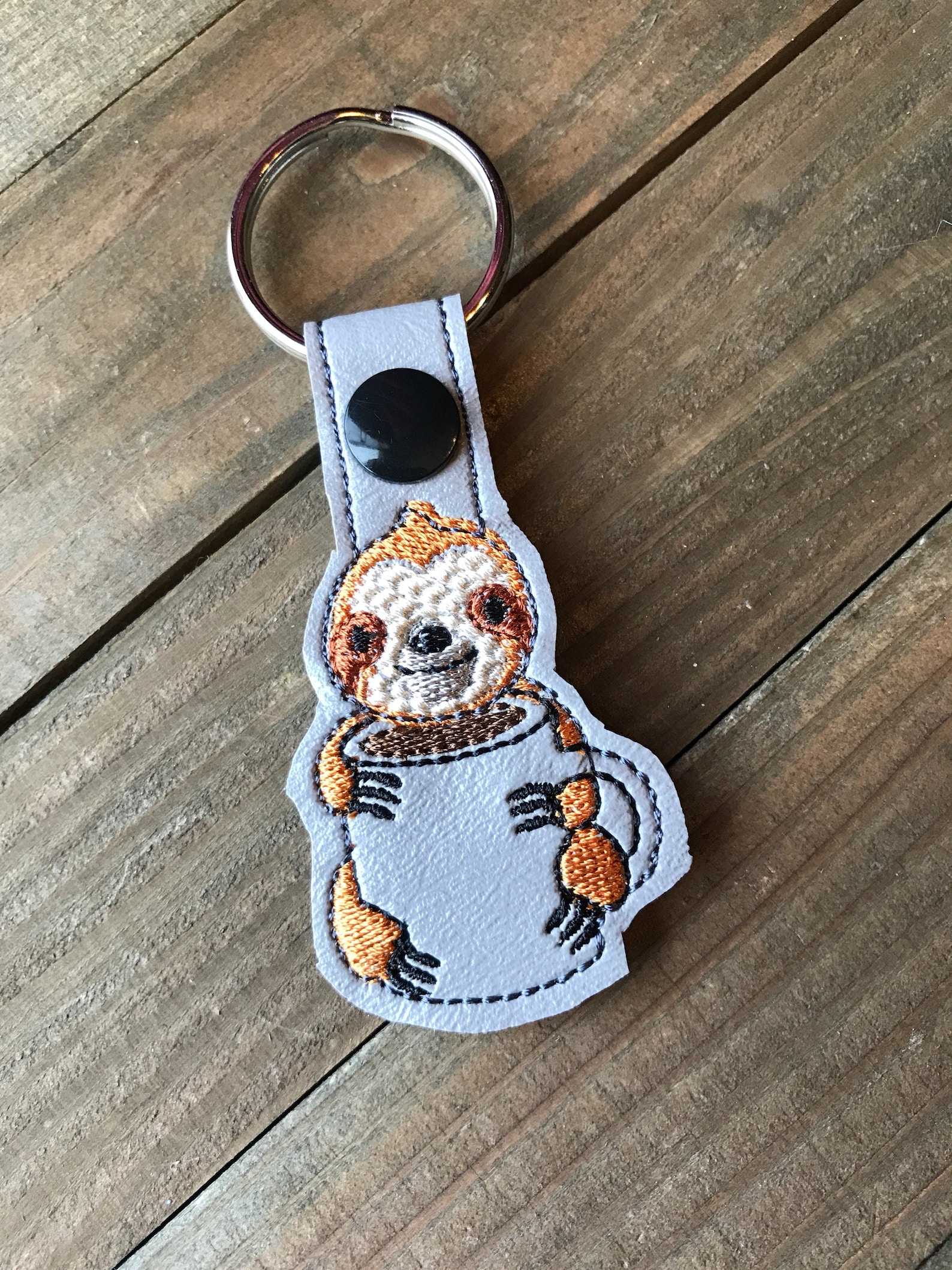Sloth Keychain, Sloth Coffee Key Chain, Sloth Zipper Pull, Sloth Coffee ...