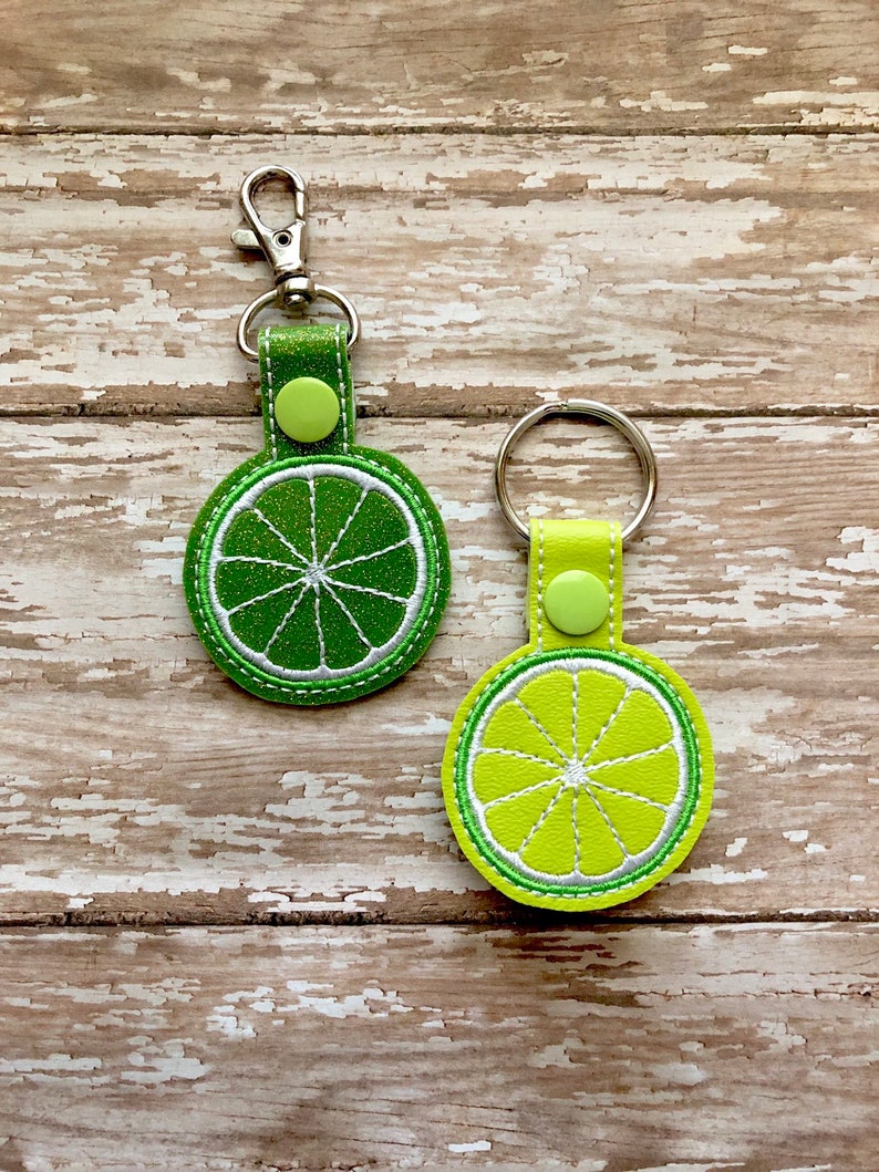 Citrus Slice Keychain, Lemon Key Chain, Lime Zipper Pull, Orange Snap ...