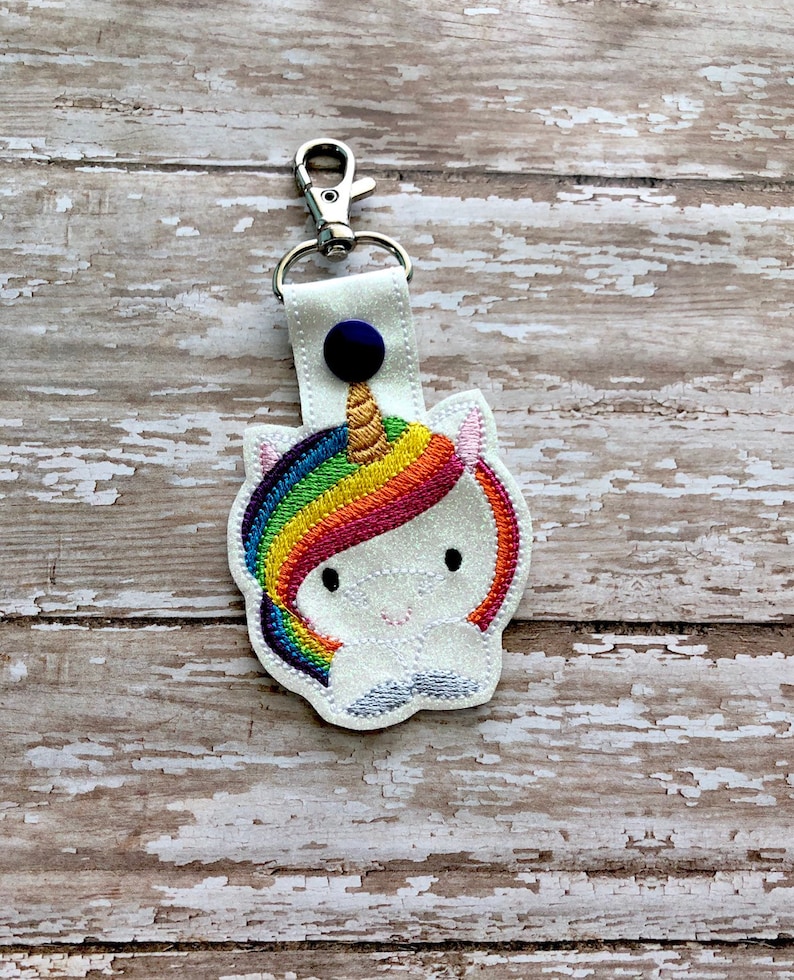 Unicorn Keychain Unicorn Key Chain Cute Unicorn With Rainbow - Etsy