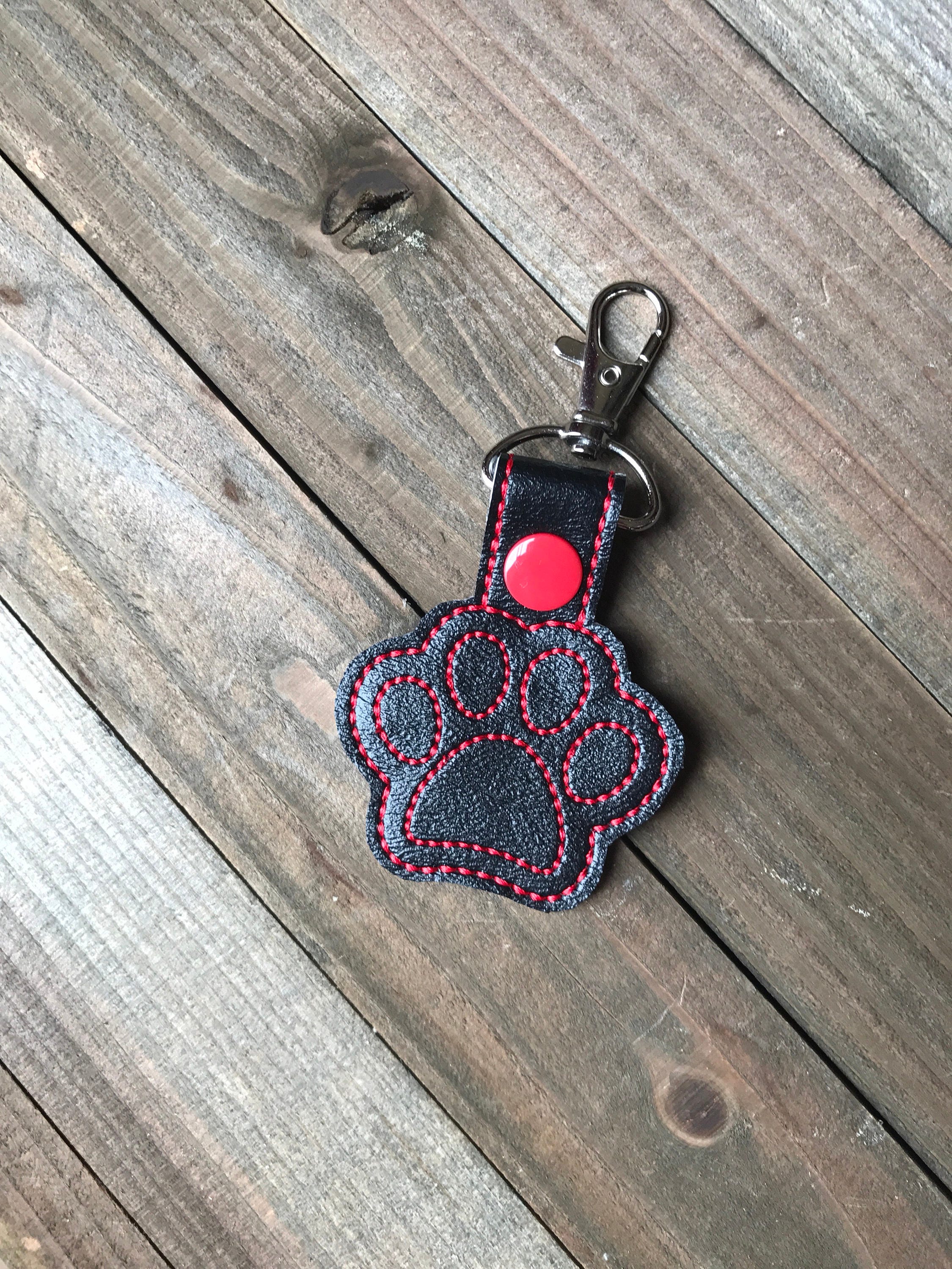 Paw Keychain Paw Print Key Chain Pet Snap Tab Key Fob Paw | Etsy