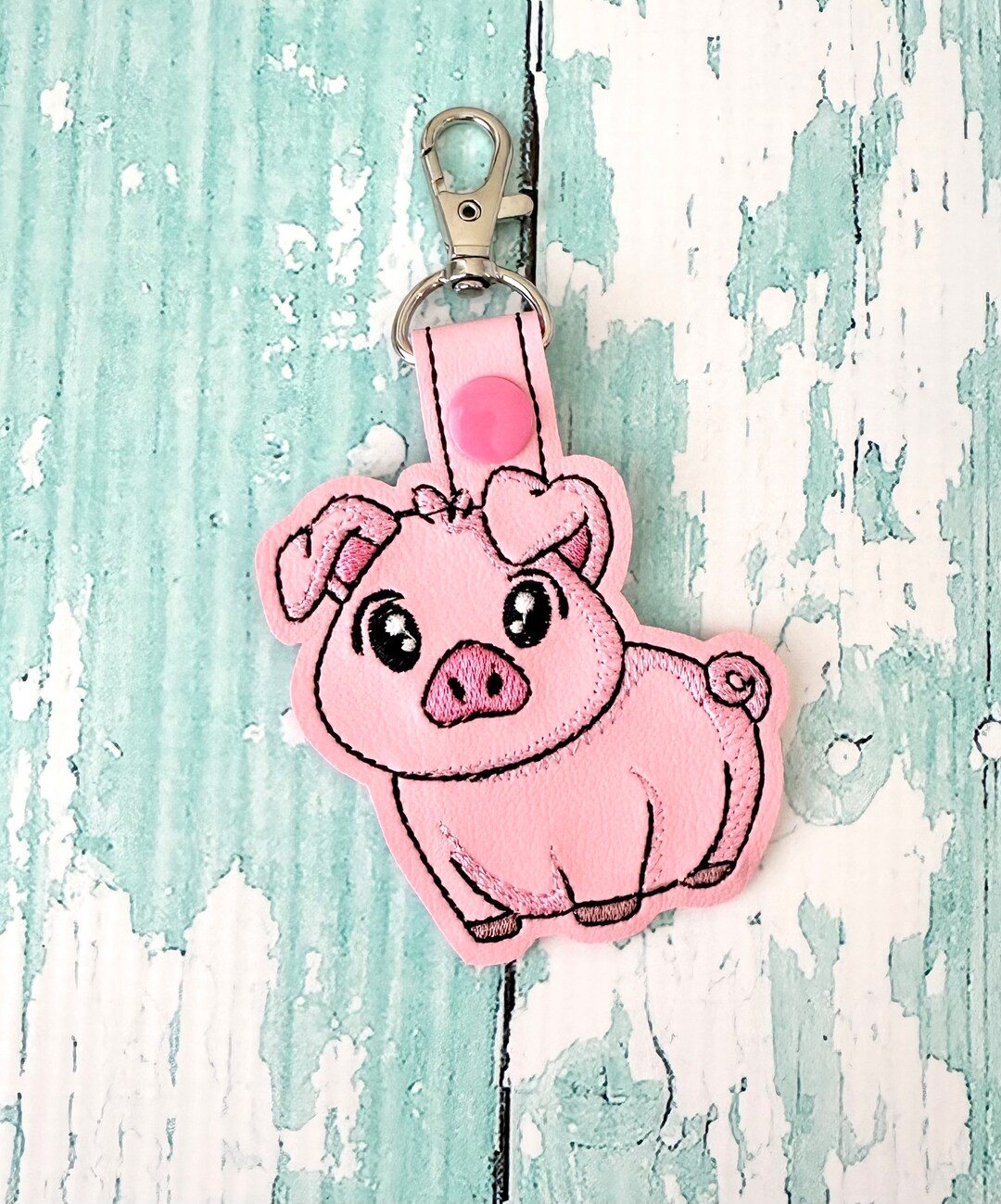 Pig Keychain, Pig Key Chain, Pig Zipper Pull, Pig Gift, Pig Bag Tag ...