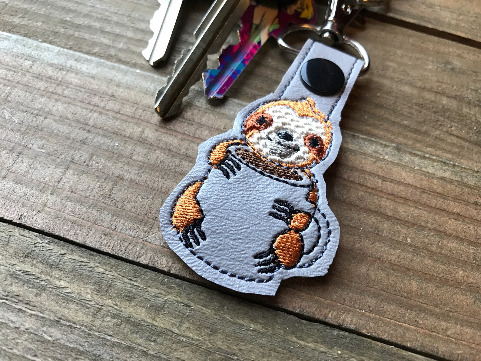 Sloth Keychain, Sloth Coffee Key Chain, Sloth Zipper Pull, Sloth Coffee ...