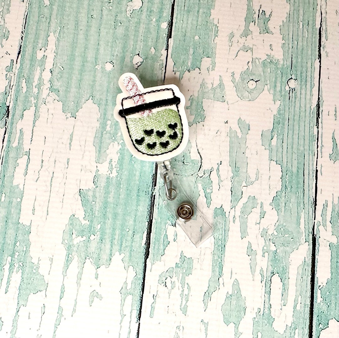 Boba Tea Badge Reel, Bubble Tea Badge Reel, Boba Nurse Badge Reel, ID ...