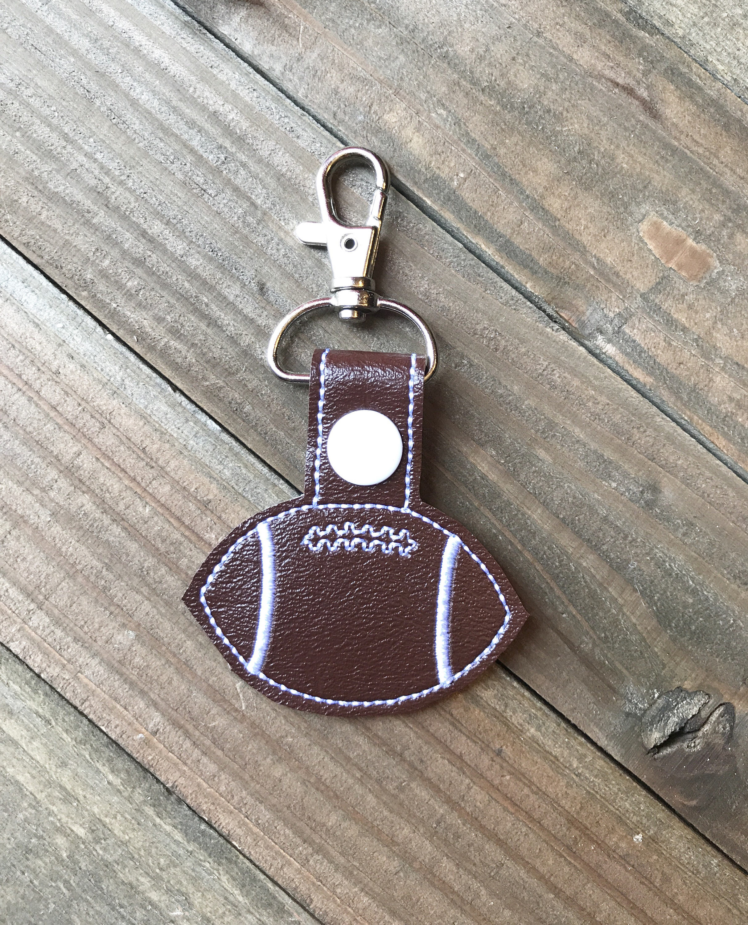 Football Keychain Football Key Fob Football Bag Tag | Etsy
