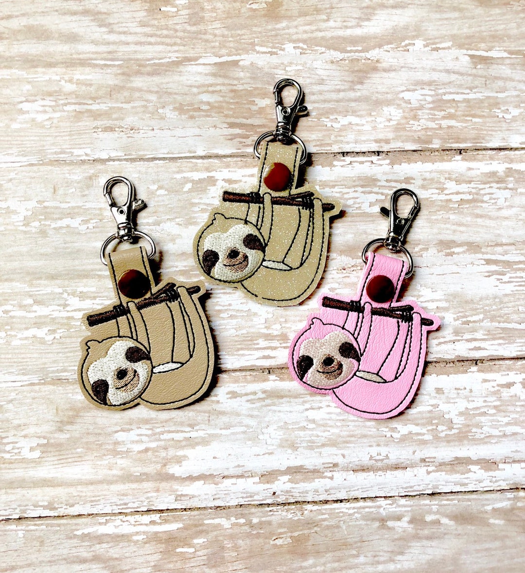 Sloth Keychain, Hanging Sloth Keychain, Hanging Sloth Zipper Pull ...