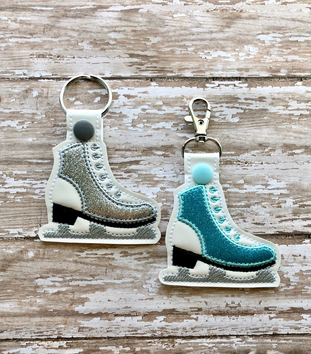 Figure Skate Keychain, Ice Skate Bag Tag, Figure Skate Zipper Pull ...