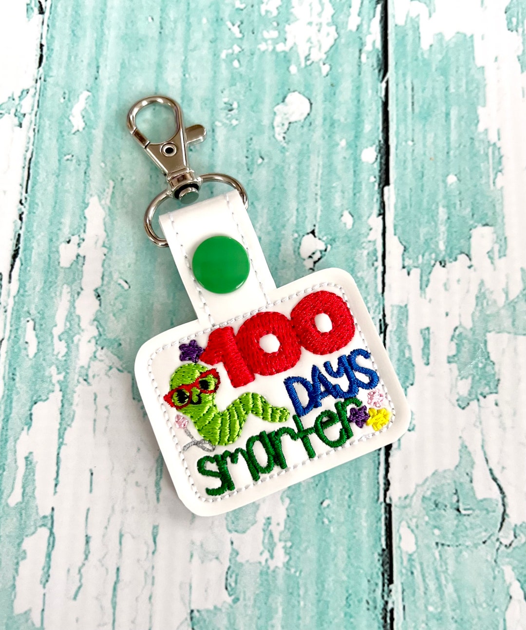 100 Days Smarter Keychain, 100 School Days Key Chain, School Key Chain ...