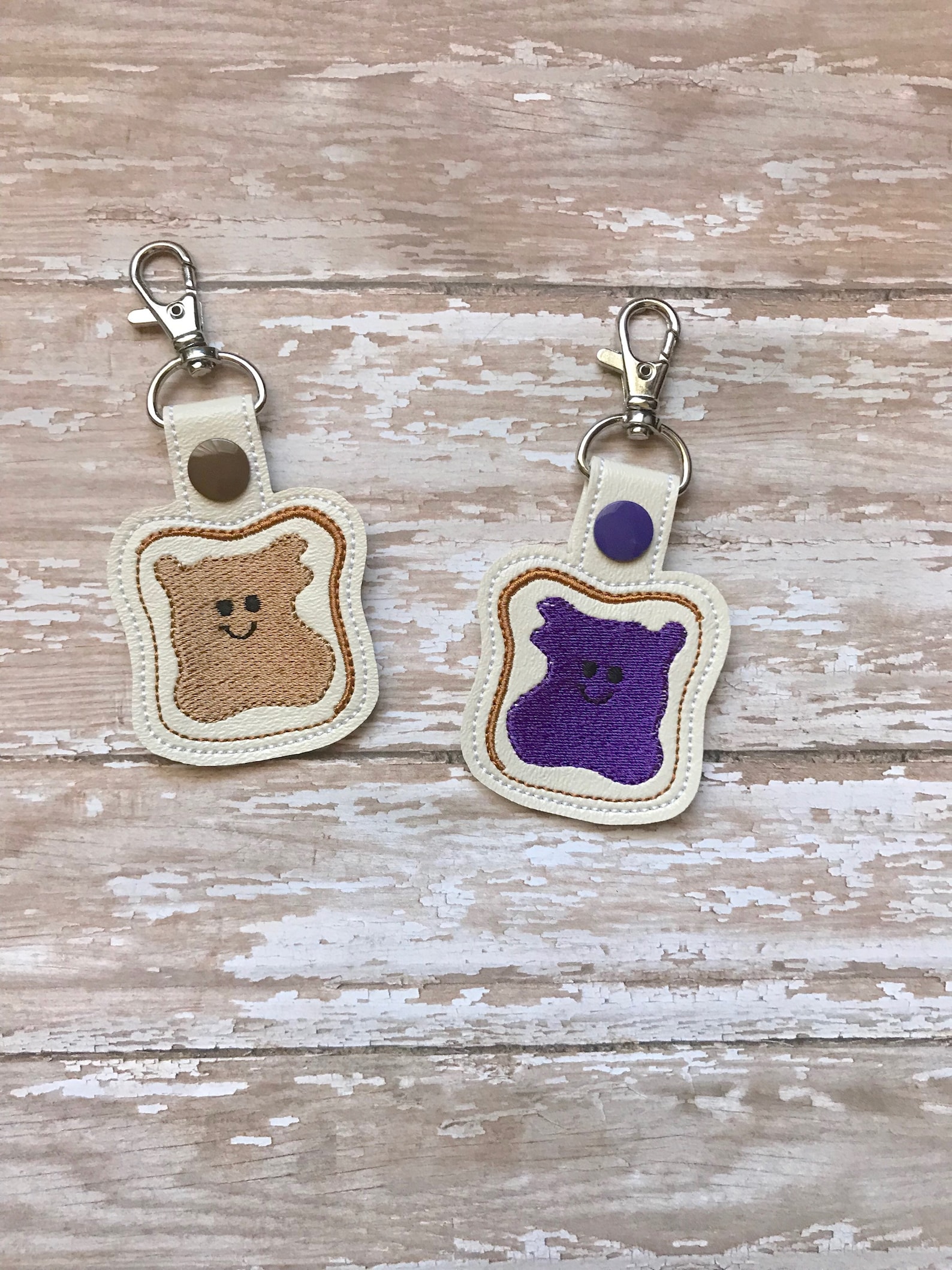Best Friends Keychain Peanut Butter and Jelly Key Fob Best - Etsy