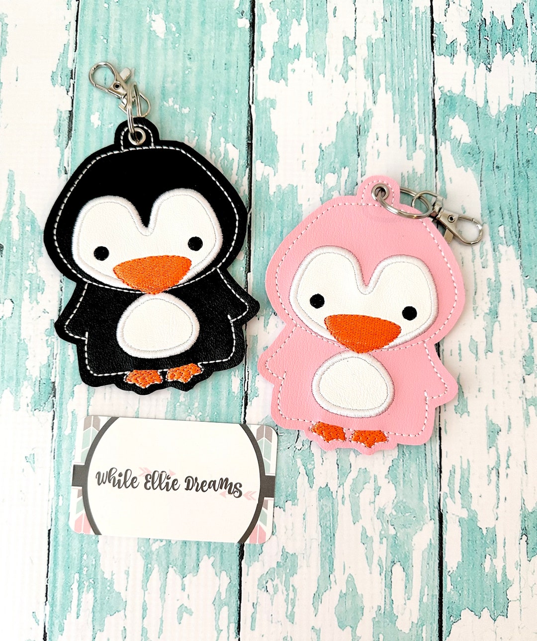 Penguin ID Badge Holder, Penguin Badge Holder, ID Holder, Vertical ID ...