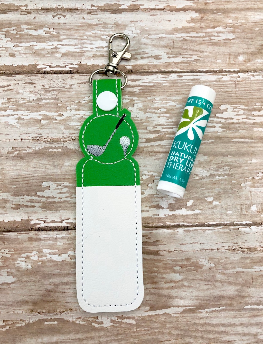 Lip Balm Holder, Golf Lip Balm Keychain, Golf Print Lip Balm Cozy, Golf ...