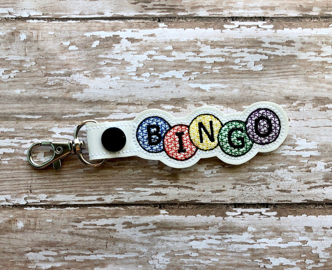 Bingo Keychain, Bingo Key Chain, Bingo Zipper Pull, Bingo Bag Tag ...