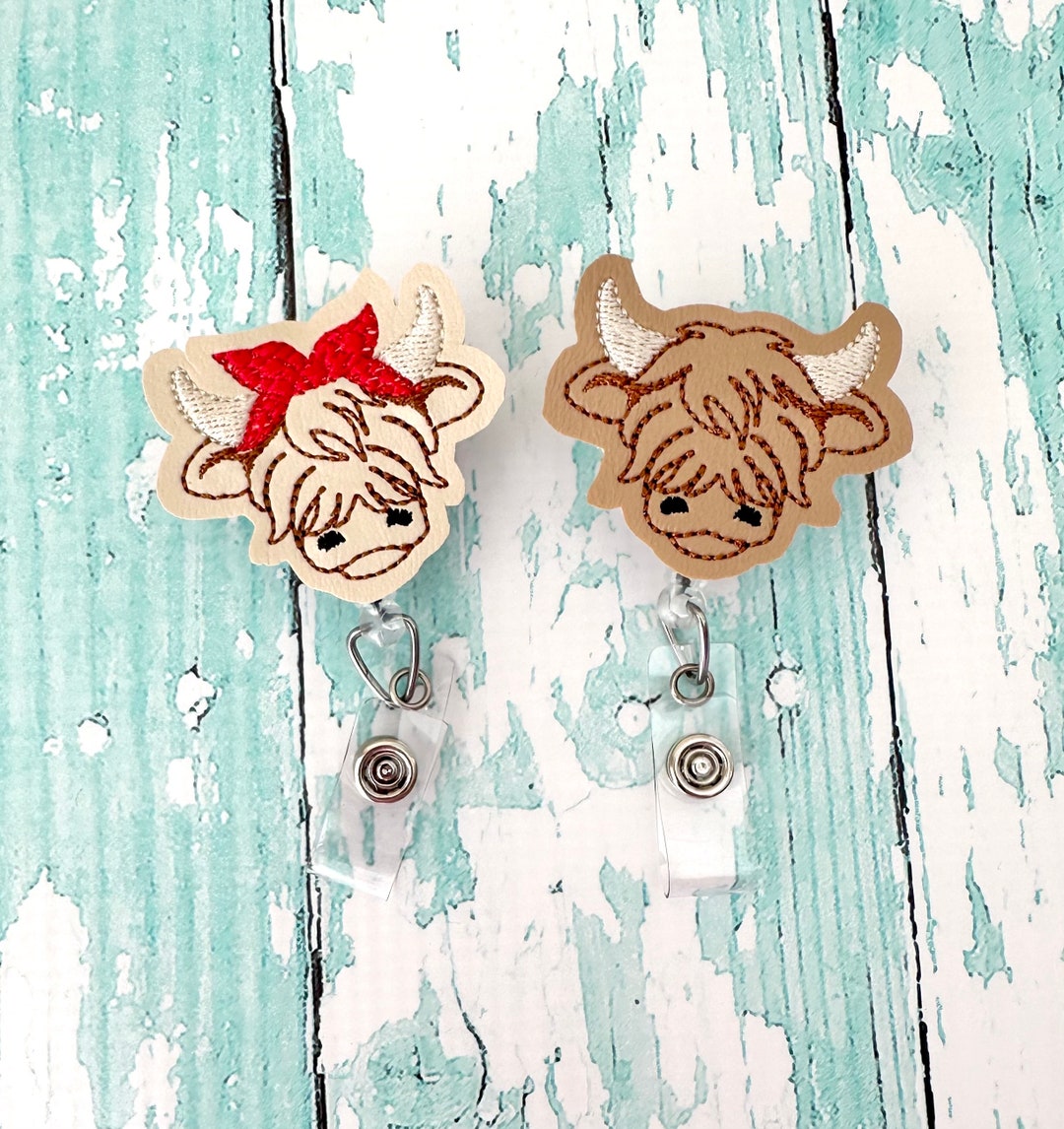 Highland Cow Badge Reel, Cow Badge Reel, Nurse Badge Reel, ID Badge ...