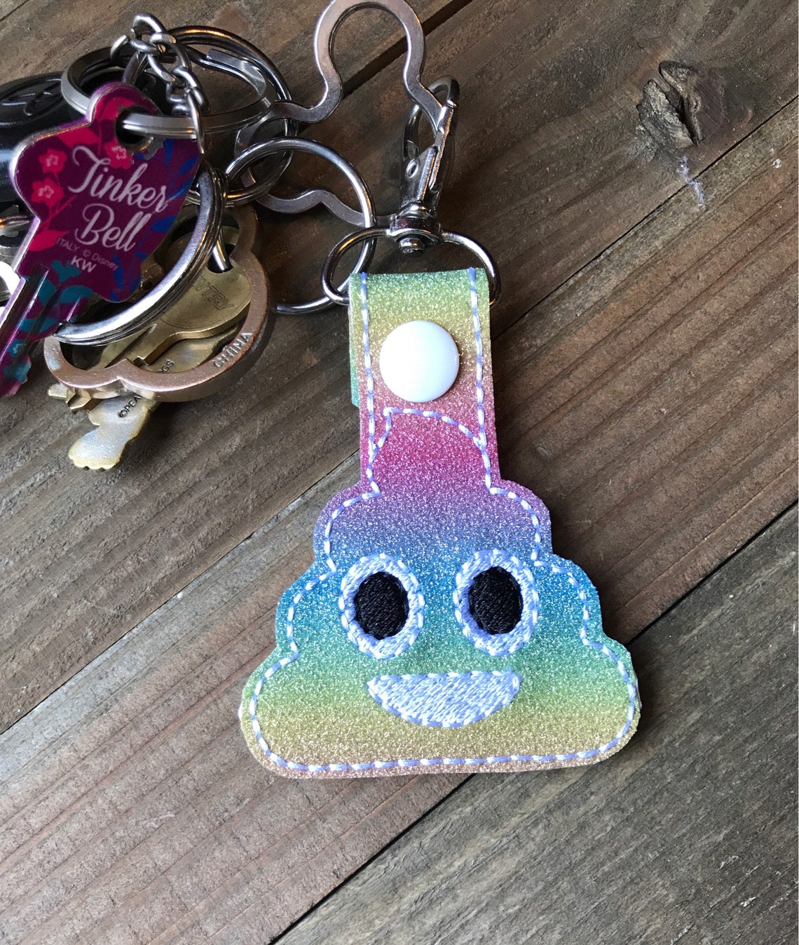 Poop Keychain Poop emoji Key Chain Poop zipper pull Rainbow | Etsy
