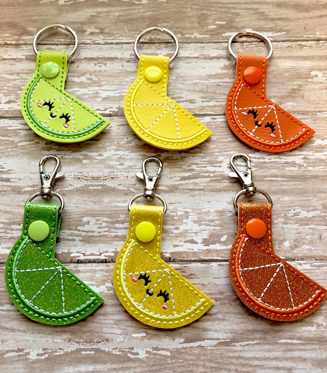 Lemon Slice Keychain Lime Slice Key Chain Orance Zipper | Etsy