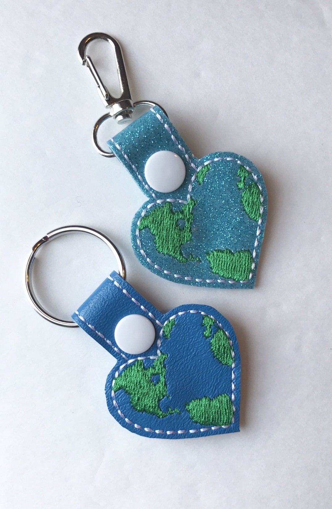 Earth Keychain, Heart Earth Keychain, Earth Day, Save the Earth Key Fob ...