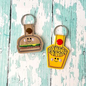 Best Friends Keychain, Burger and Fries BFF Key Fob, Best Friend Bag ...