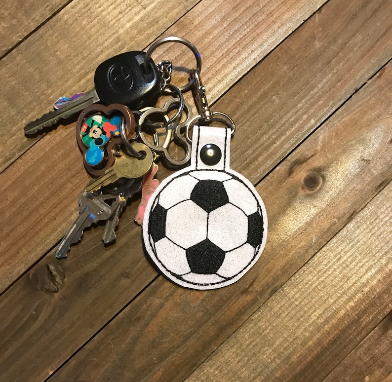 Soccer Keychain, Soccer Key Fob, Soccer Bag Tag, Soccer Zipper Pull ...