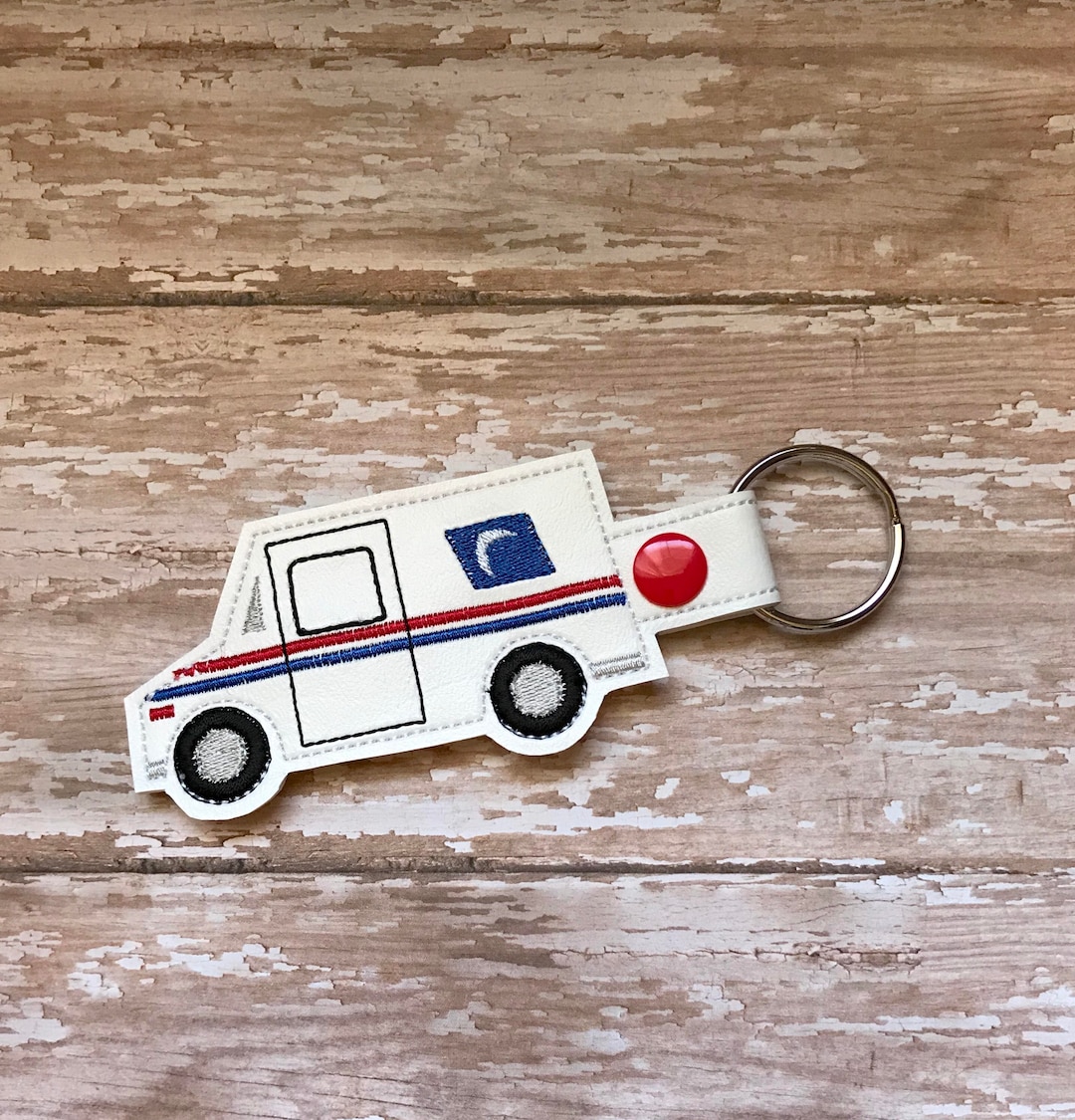 Mail Truck Keychain, Mail Key Keychain, Mail Truck Bag Tag, Mail Truck ...