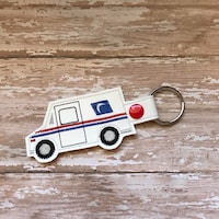 Mail Carrier Truck Keychain - Fabric Key Fob Gift - Etsy