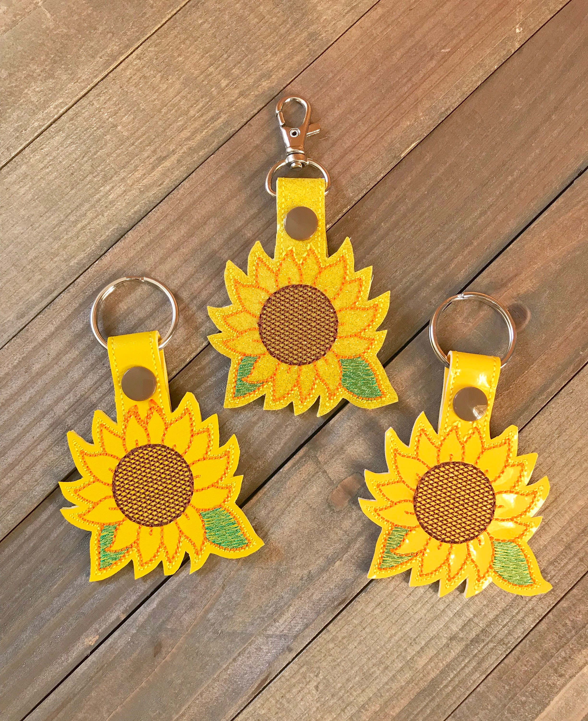Sunflower Keychain Sunflower Key Chain Sunflower Zipper | Etsy