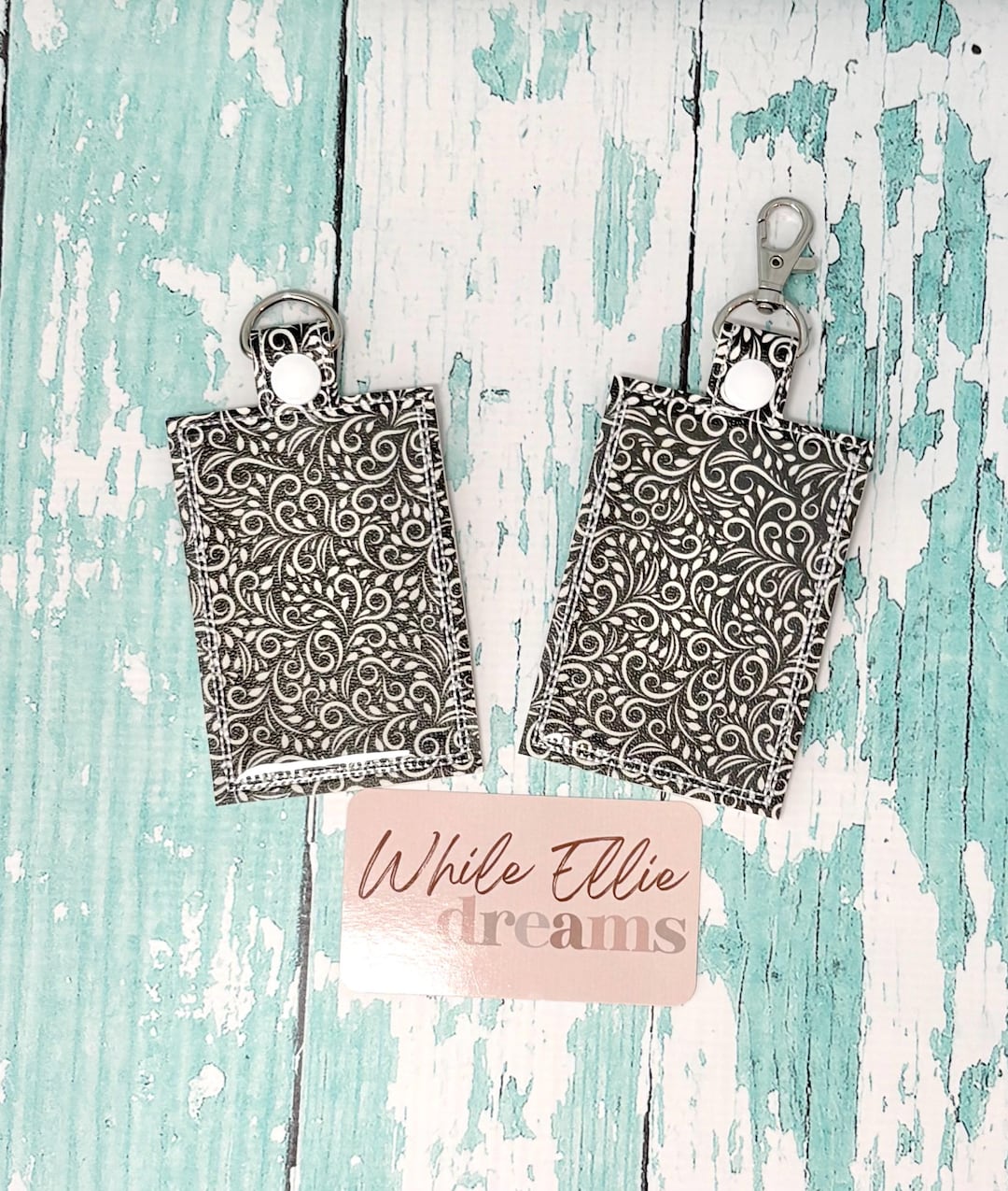 Black and White Swirl ID Badge Holder, Badge Holder, ID Holder ...