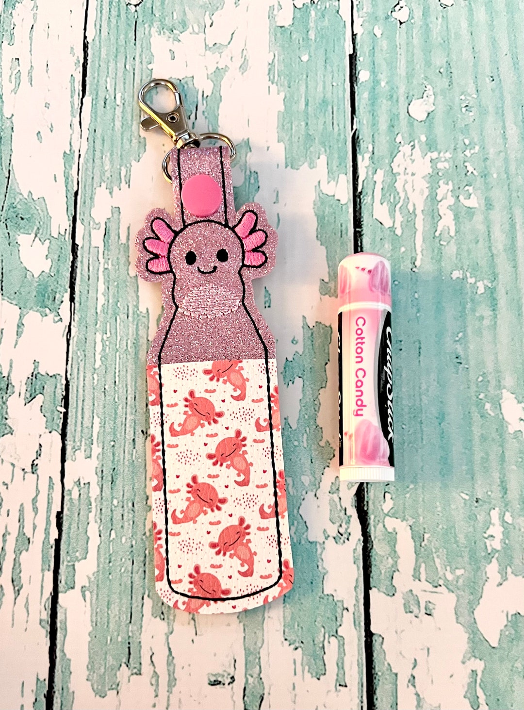 Axolotl Lip Balm Holder, Axolotl Lip Balm Keychain, Axolotl Lip Balm ...
