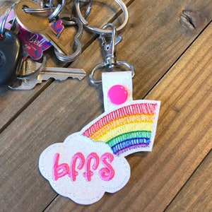 Best Friends Keychain Rainbow BFF Key Fob Best Friend Bag | Etsy