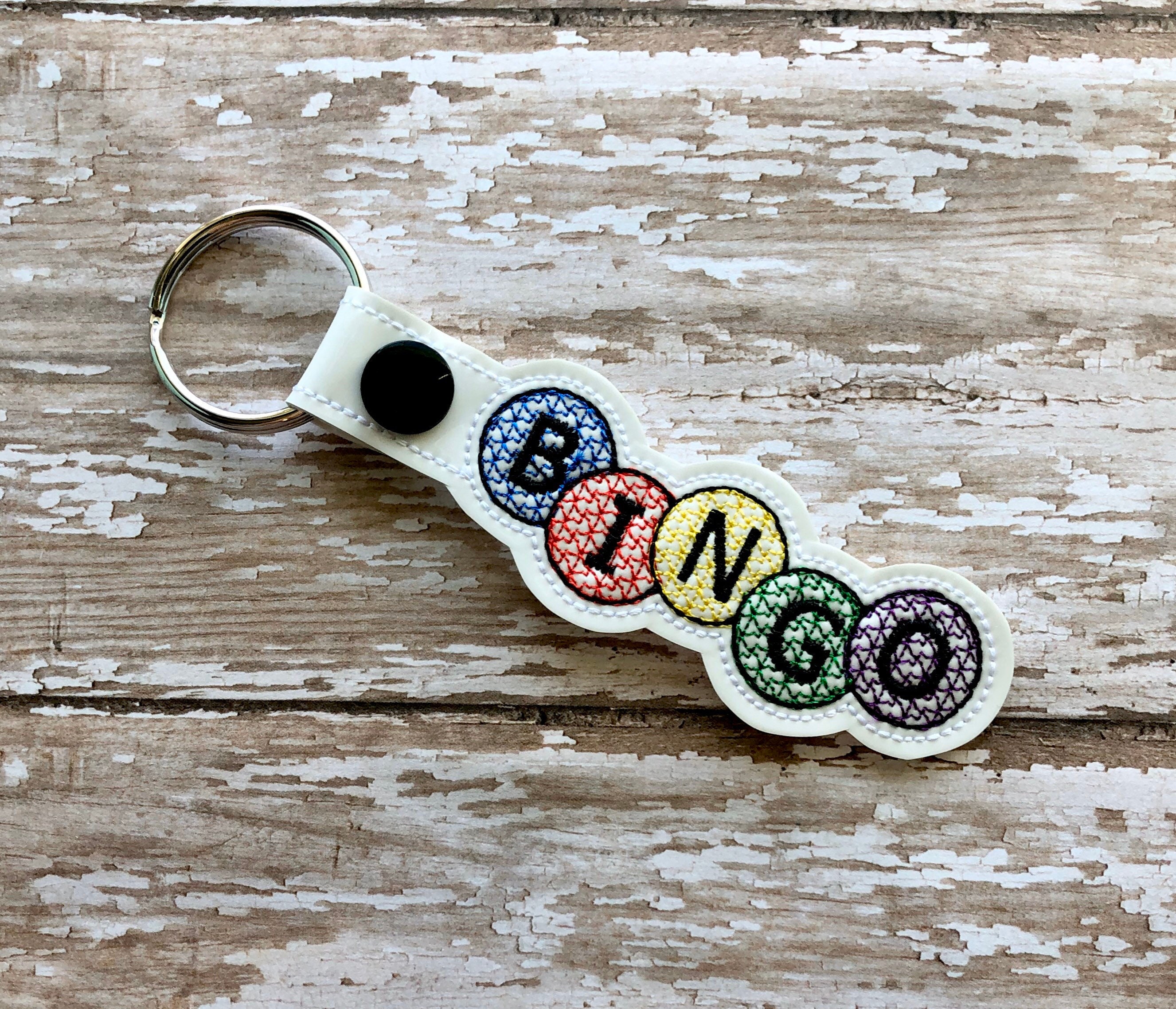 Bingo Keychain, Bingo Key Chain, Bingo Zipper Pull, Bingo Bag Tag ...