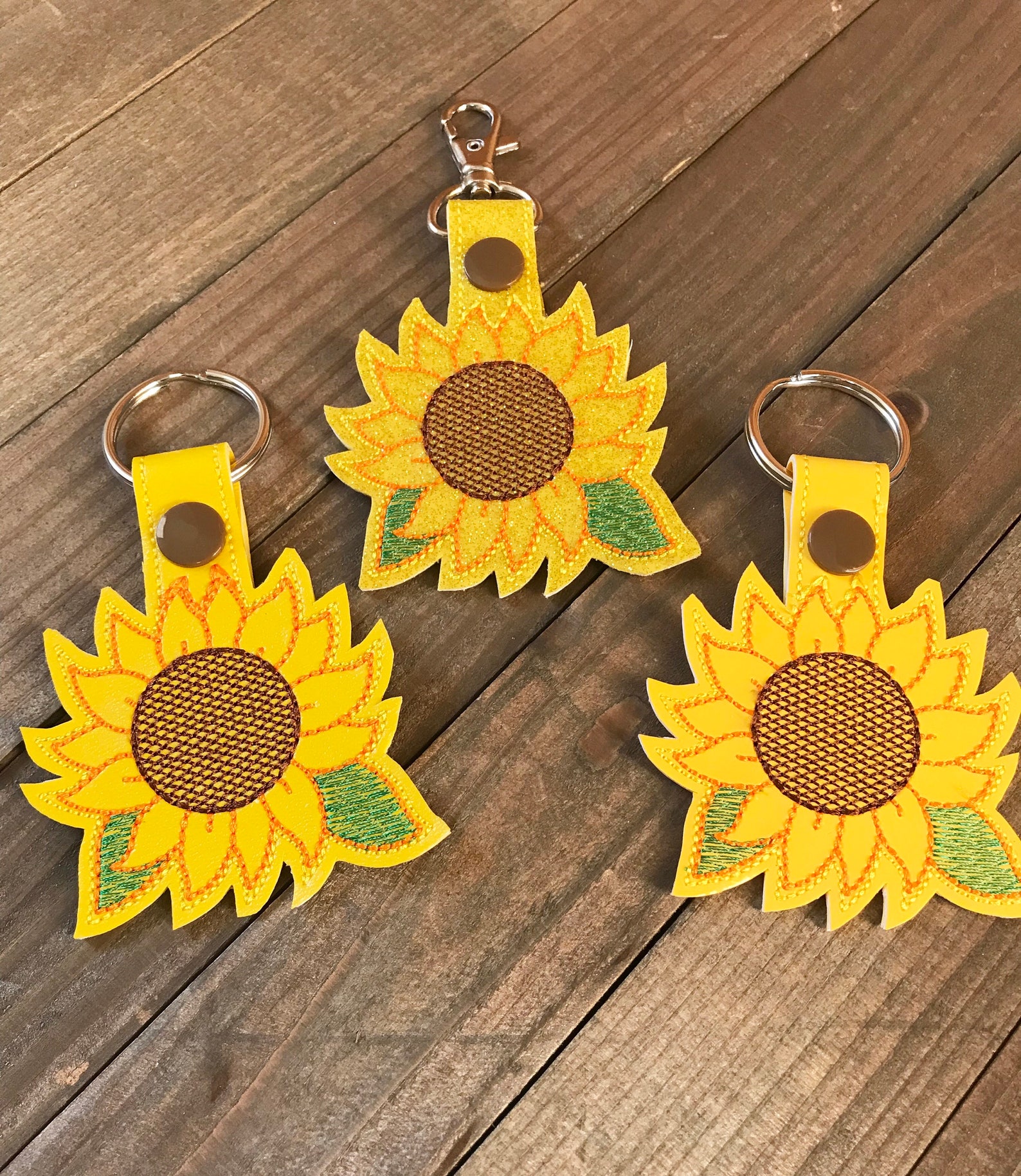 Sunflower Keychain Sunflower Key Chain Sunflower Zipper - Etsy