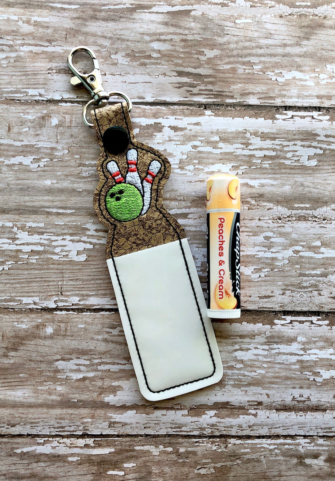 Lip Balm Holder, Bowling Lip Balm Keychain, Bowling Lip Balm Cozy ...