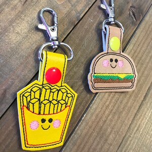 Best Friends Keychain, Burger and Fries BFF Key Fob, Best Friend Bag ...