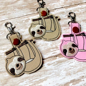 Sloth Keychain, Hanging Sloth Keychain, Hanging Sloth Zipper Pull, Sloth Gift, Sloth Bag Tag ...