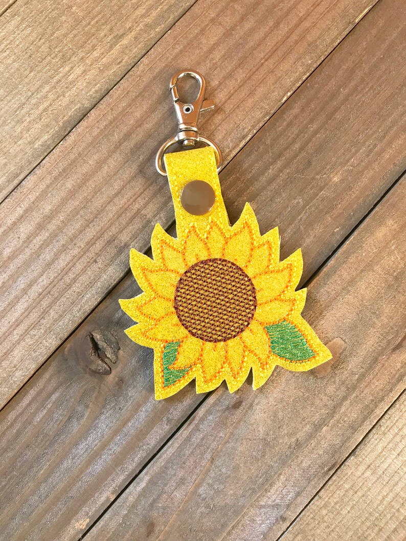 Sunflower Keychain, Sunflower Key Chain, Sunflower zipper pull ...